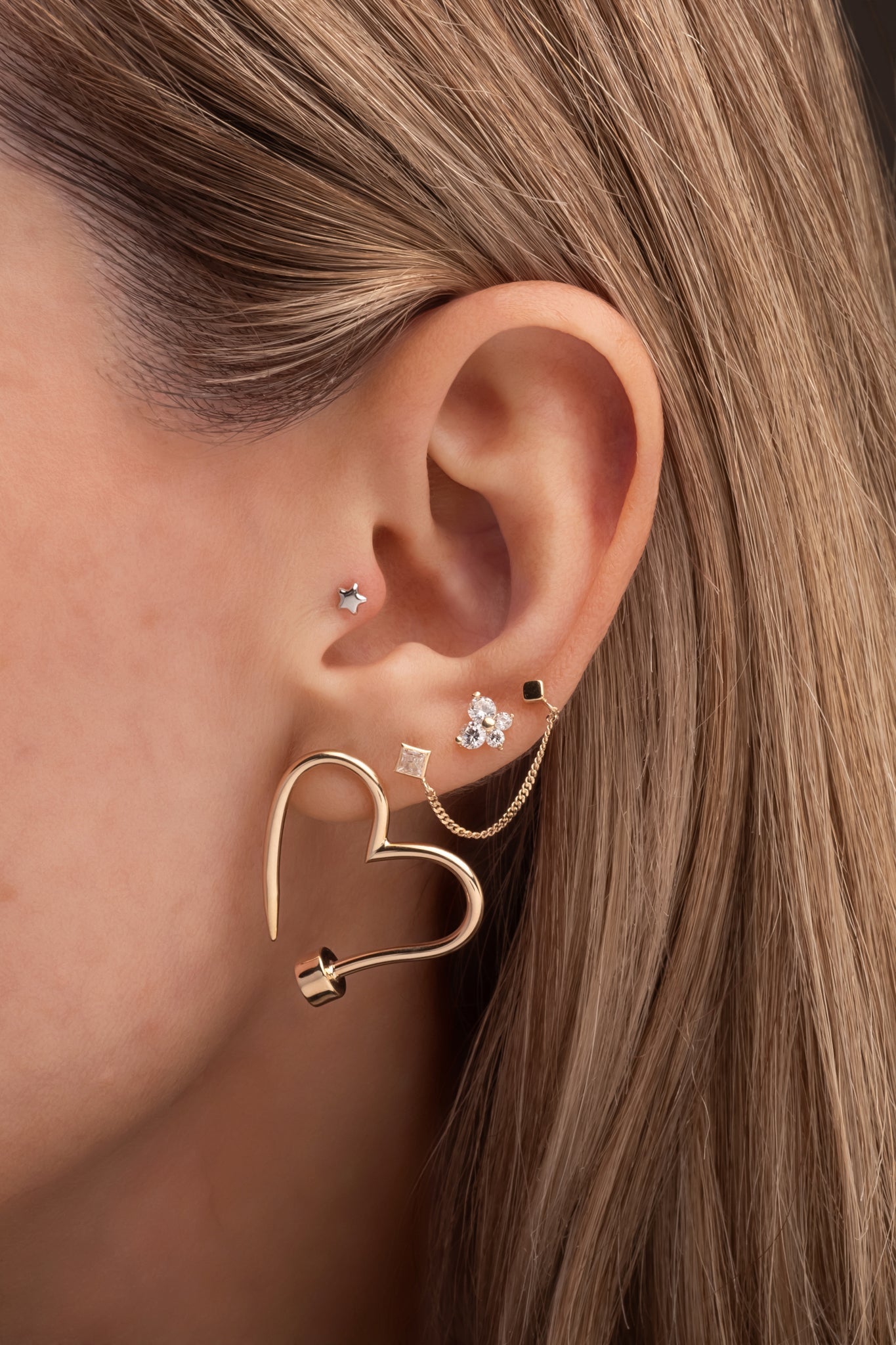 Aretes de oro sólido – Luulla Joyería